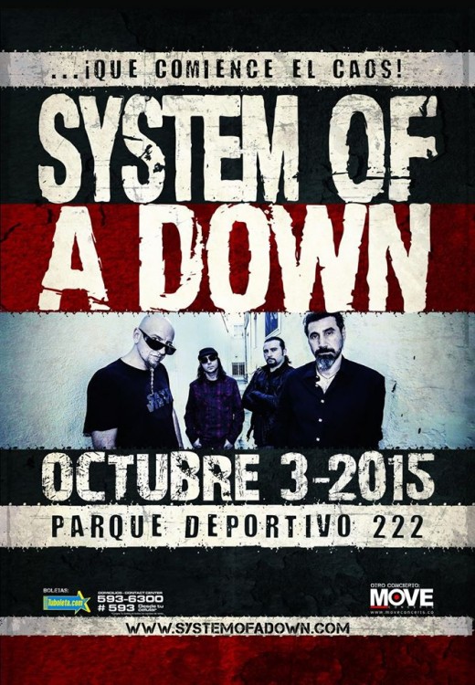 SYSTEM OF A DOWN en Colombia - Bogotá, Octubre 3 | Factor Metal