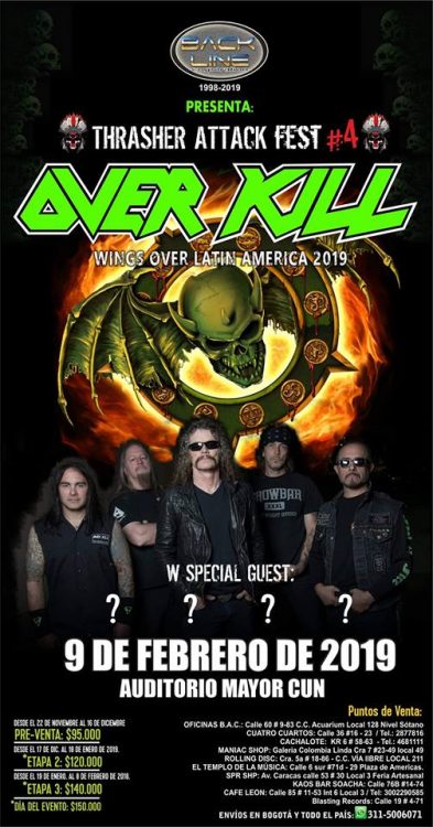 OVERKILL regresa a Colombia en el 2019 | Factor Metal
